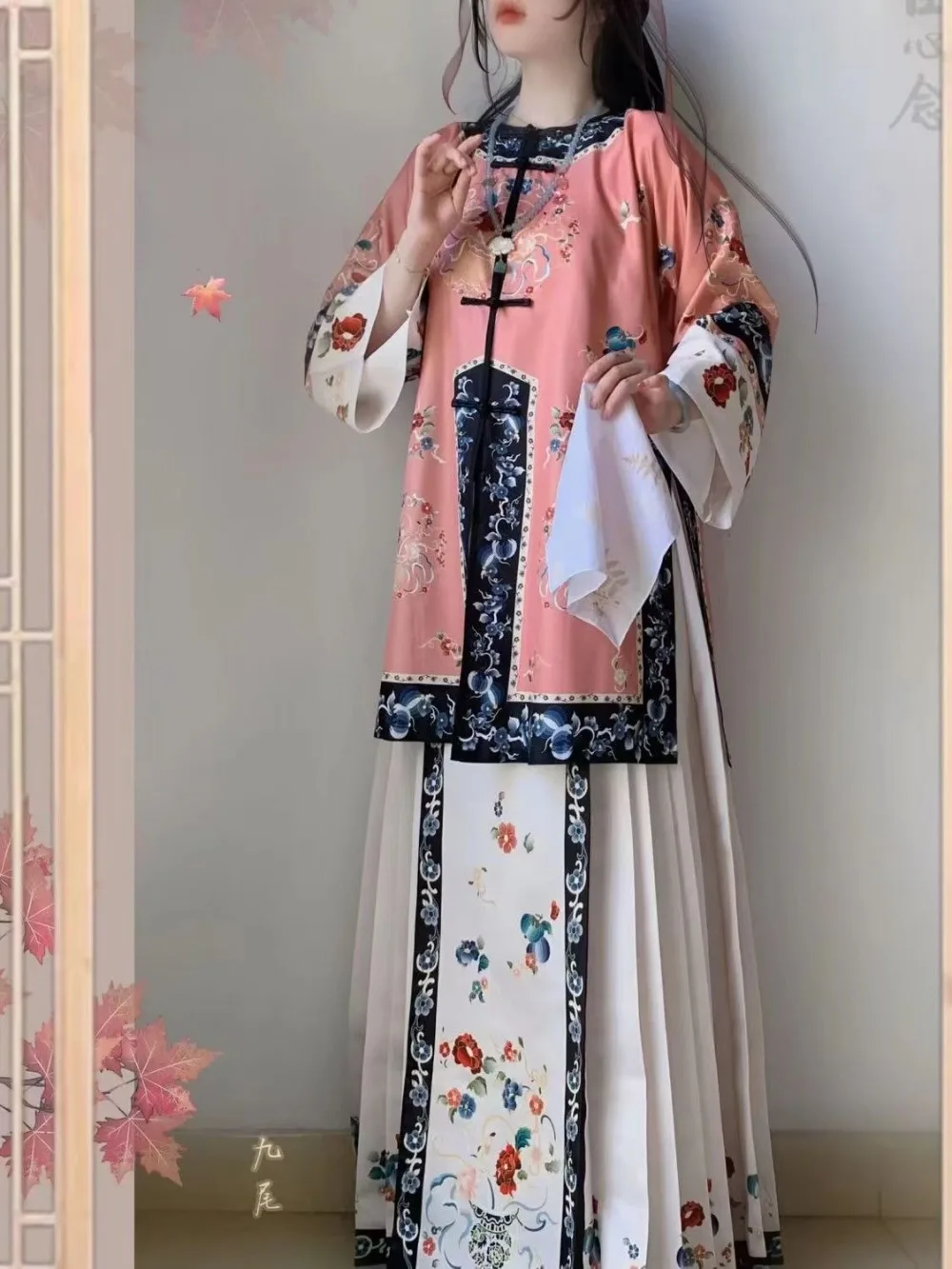 Holloween-Costumes-Chinese-Hanfu-Horse-Face-Skirt-Pink-Blue-Round-Neck ...