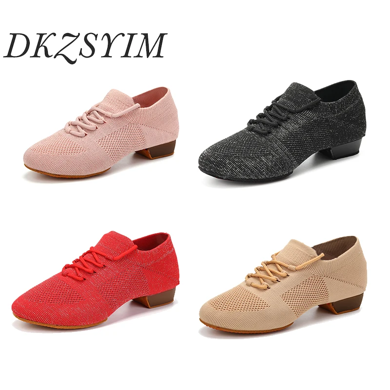 Modern Dance Shoes For Women Tango Jazz Party Ballroom Knitted Teacher ...