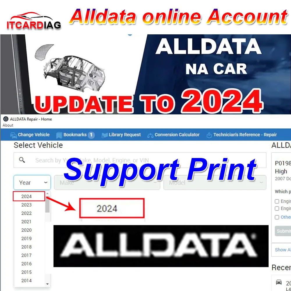 One Year 2024 Alldata online Account for Car Truck all data software ...