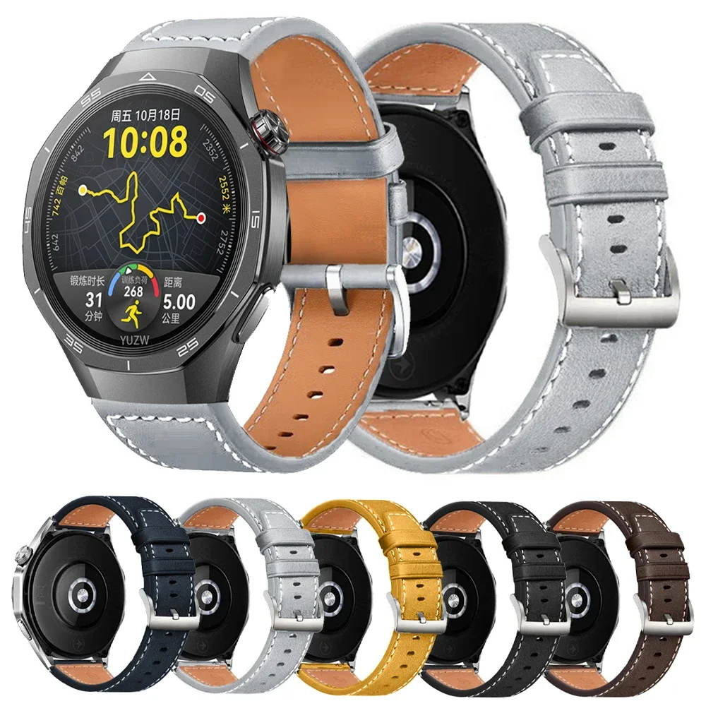 20mm 22mm leather watch strap For HUAWEI WATCH GT 5 Pro 46mm band GT5 ...