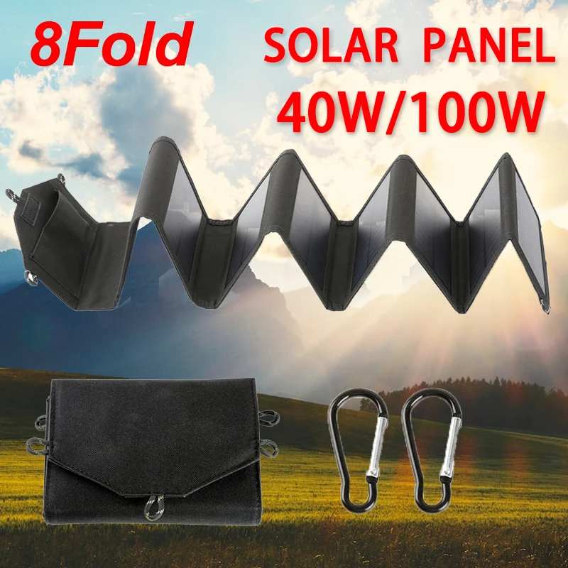 100W Folds Solar Panels Monocrystalline 5V Double USB Output Solar ...