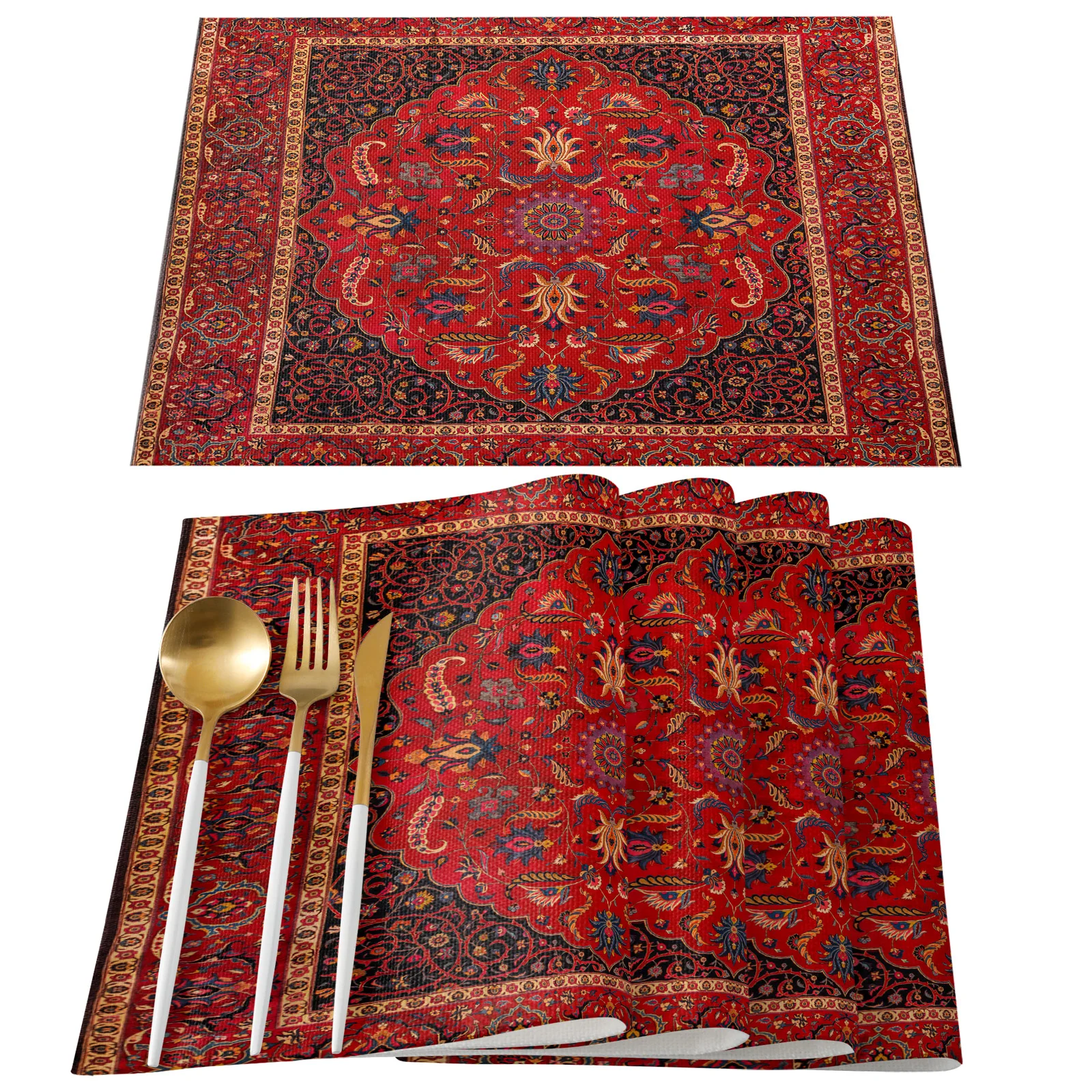 Mantel-Individual-de-4-6-piezas-alfombra-persa-para-mesa-de-comedor ...