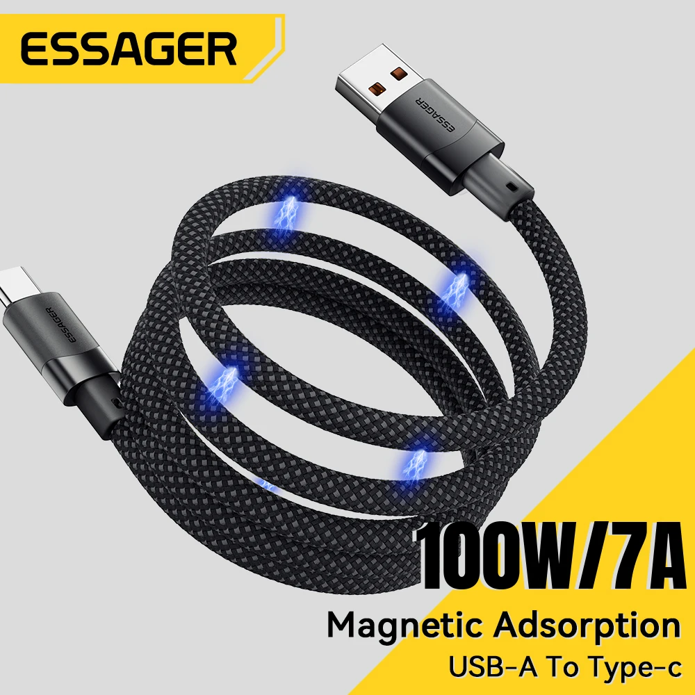 Essager-7A-Magnetic-Fast-Charger-Cable-USB-A-To-Type-C-Magic-Rope-USBC ...