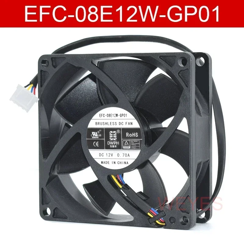 New-EFH-08E12W-GP01-EFC-08E12W-GP01-8025-Cooling-12V-0-7A-4Pins-Cooler ...