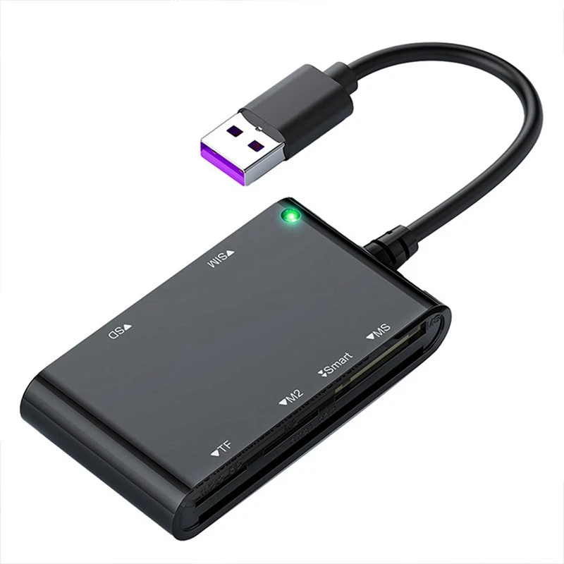 A31R-USB 3.0 Multi Card Reader 6 In 1 Smart/MS/M2/TF/SIM/SD Picture ...