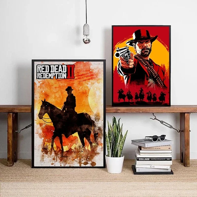 Classic Red Dead Redemption 2 Game Canvas Painting Art and Wall Art ...