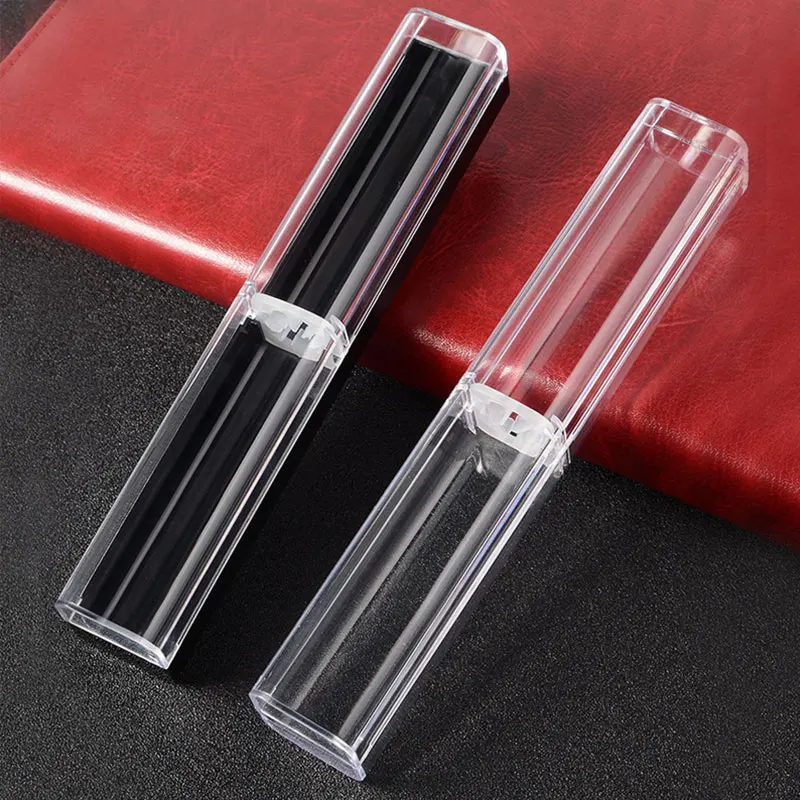 50Pcs-Plastic-Pen-Case-Transparent-Pencil-Case-Box-Clear-Pen-Storage ...
