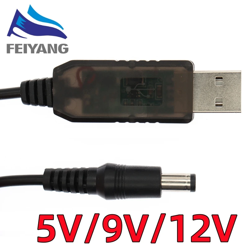 USB Power Boost Line DC 5V To DV 9V / 12V Step Up Module 1M USB Converter Adapter Cable 2.1x5 ...