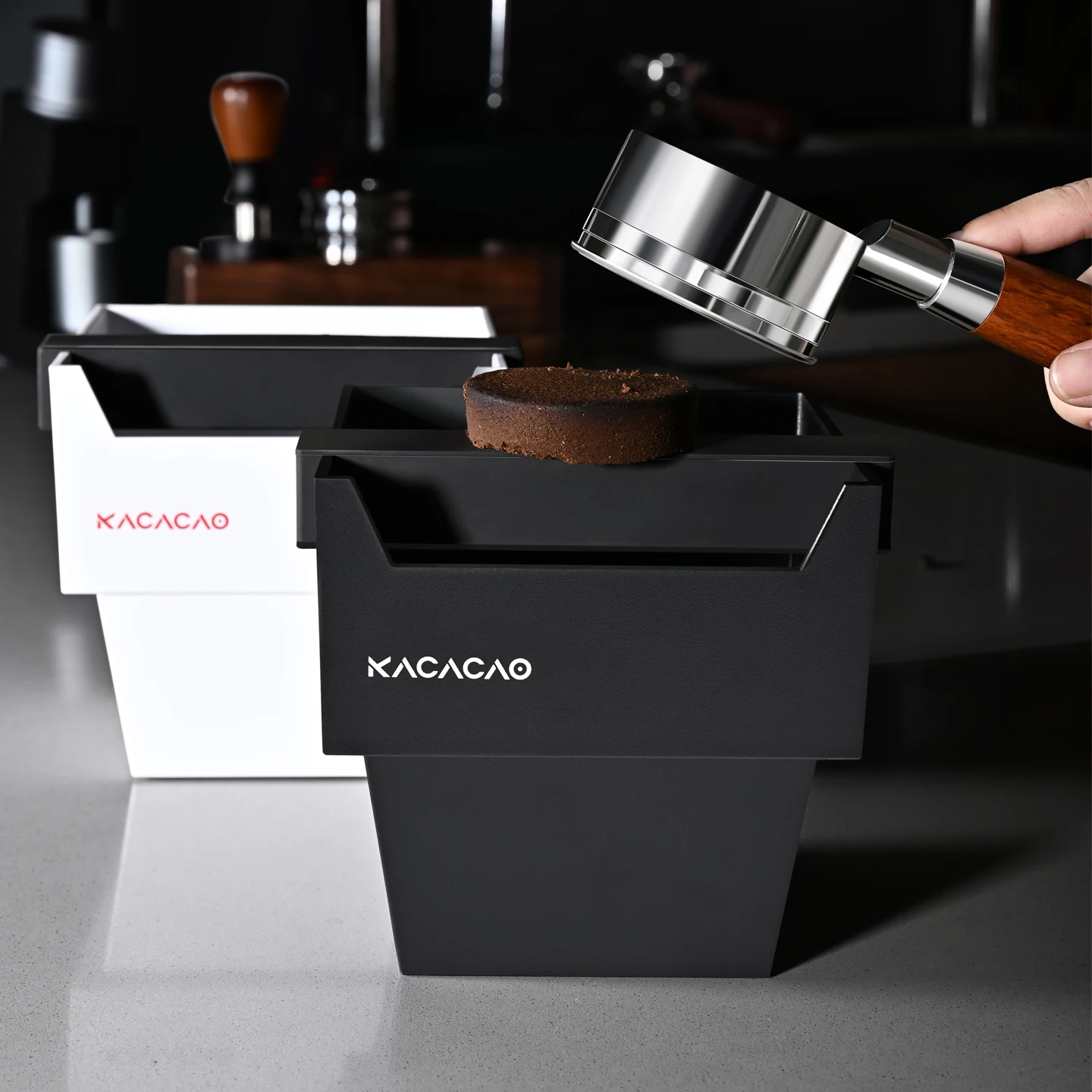 KACACAO 1.2L Trapezoid Coffee Knock Box Anti-slip Pads Knock Box With ...