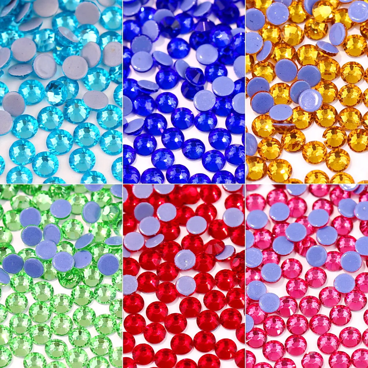 Hot-Fix-DMC-Glass-Crystal-New-Colors-6-sizes-Round-Shape-Flatback ...