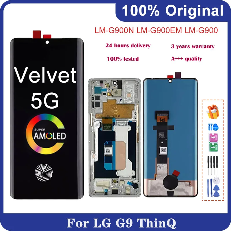 6-8-Original-AMOLED-For-LG-G9-ThinQ-G910-G900-LCD-Display-Touch-Screen ...