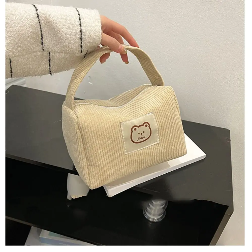 Cute Corduroy Handbag Fashion Soft Comfortable Cosmetic Bag Large ...