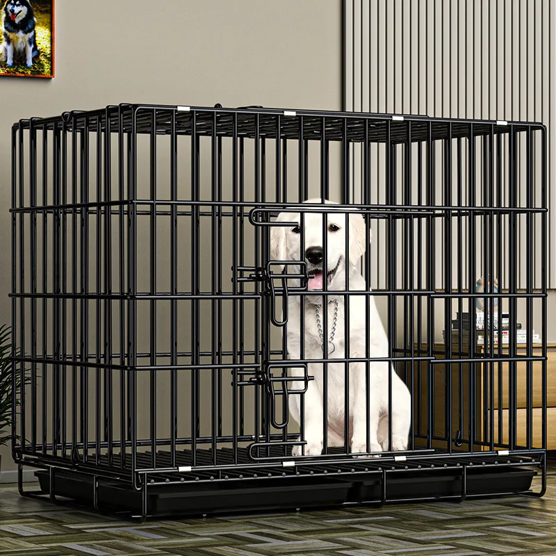 Foldable-Collapsible-Metal-Large-Dog-Cage-Metal-Kennels-Crate ...