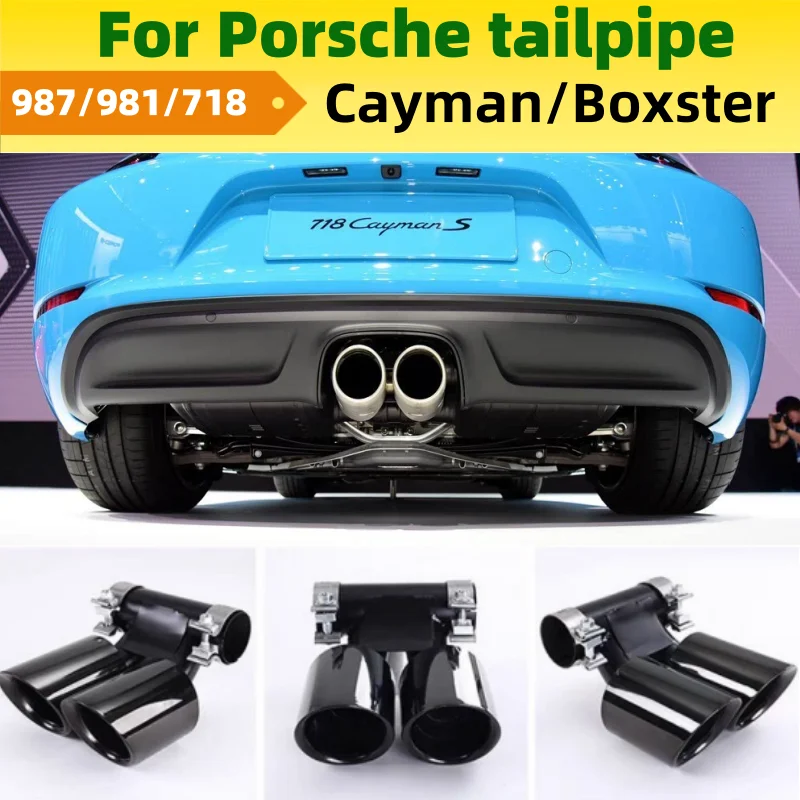 For Porsche Cayman/Boxster Muffler 987 981 718 Exhaust Tail Throat ...
