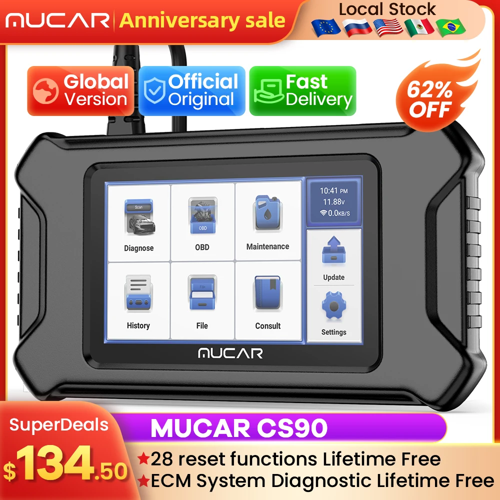 MUCAR-CS90-Engine-System-OBD2-Scanner-Diagnostic-Tool-28-Reset-Service ...