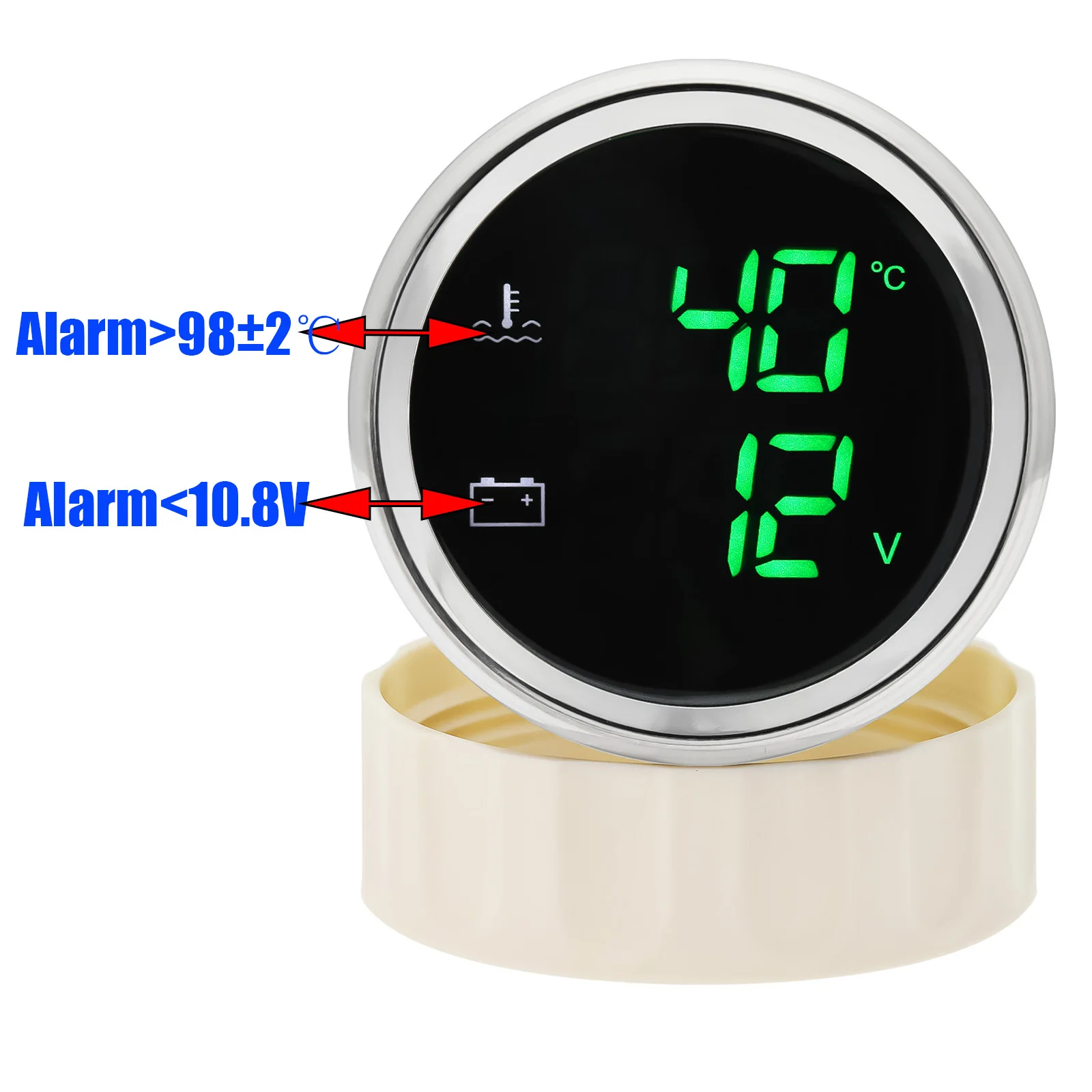Green-LIght-2-In-1-Dual-Gauge-with-Alarm-Digital-52mm-Water-Temperature ...