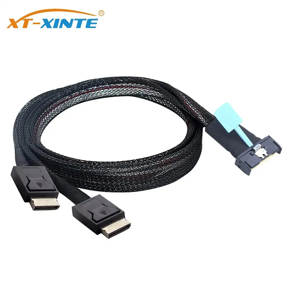 Gen5 MCIO 8X 8I 74P to Dual Oculink SFF-8611 4I Server High Speed Cable ...