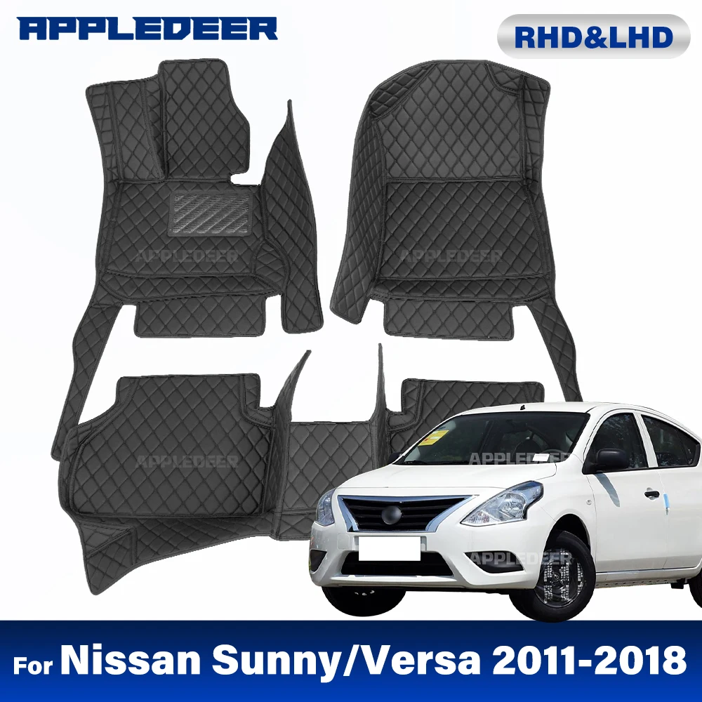 Car Floor Mats For Nissan Sunny/Versa 2011 2012 2013 2014 2015 2016 ...