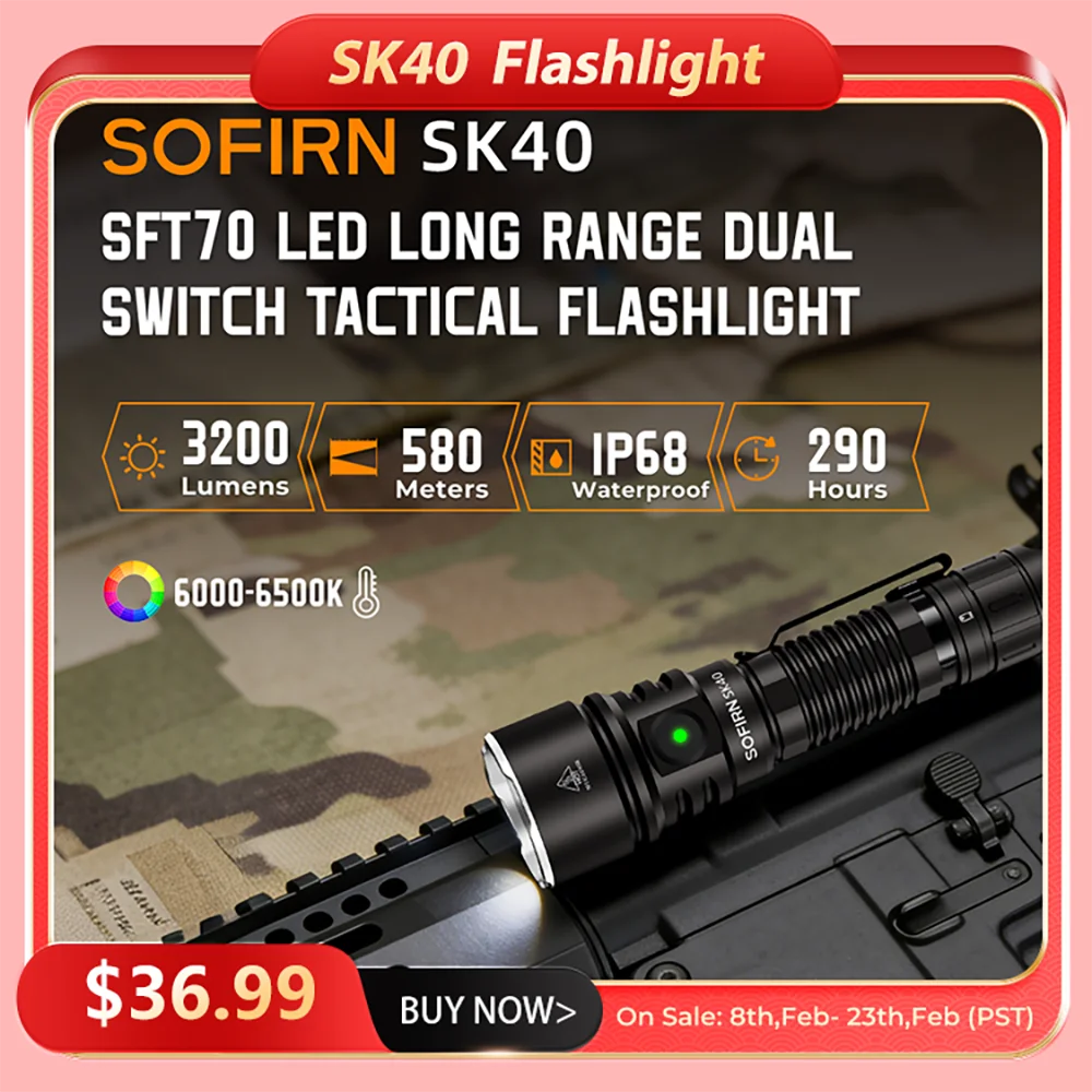 Sofirn sk40 21700 lanterna recarregável sft70 led 3200lm poderosa tocha ...