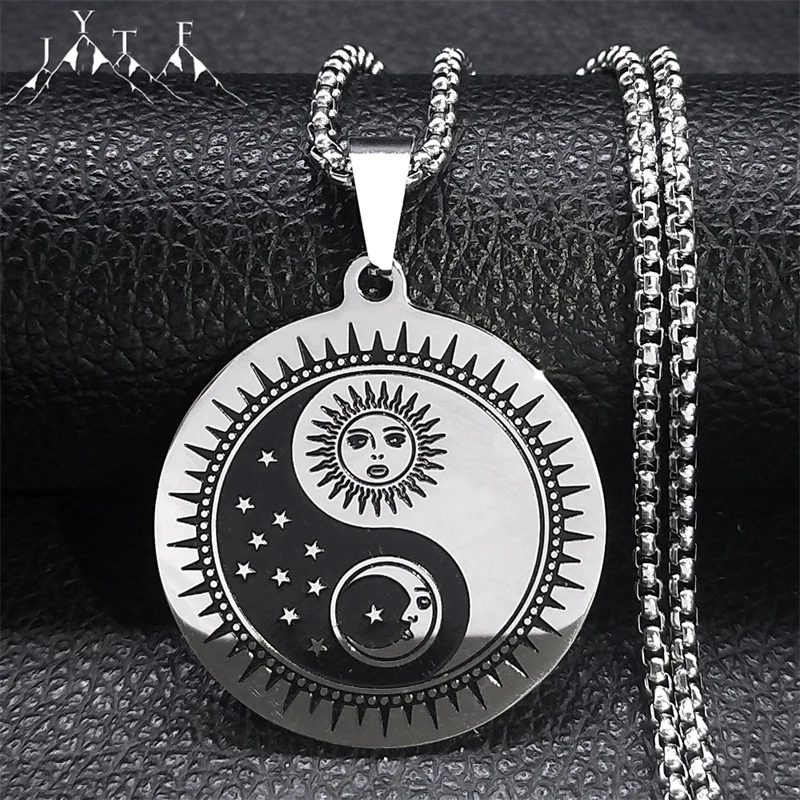 Yin-Yang-Tai-Chi-Gossip-Sun-and-Moon-Pendant-Necklace-Stainless-Steel ...