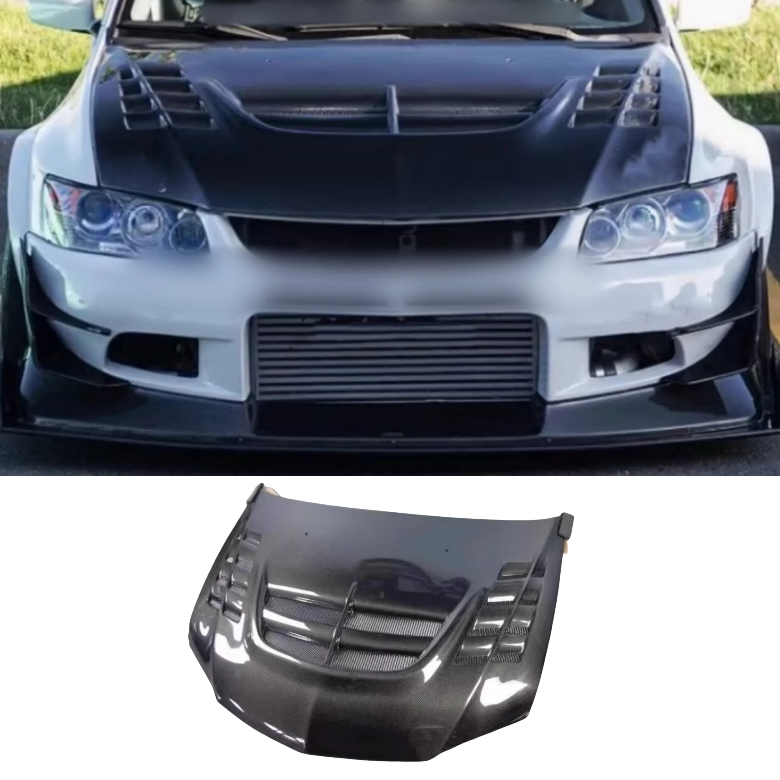 Carbon fiber Engine cover Assembly for Mitsubishi EVO 7-9th modified ...