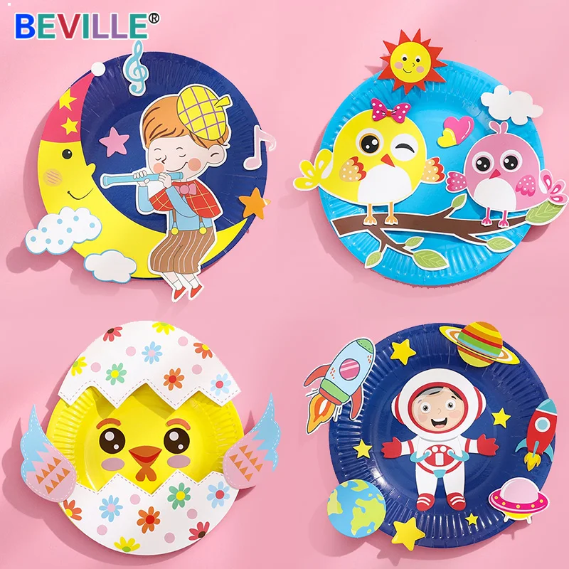 Creative-Children-3D-DIY-Cartoon-Paper-Tray-Drawing-Handmade-Craft ...