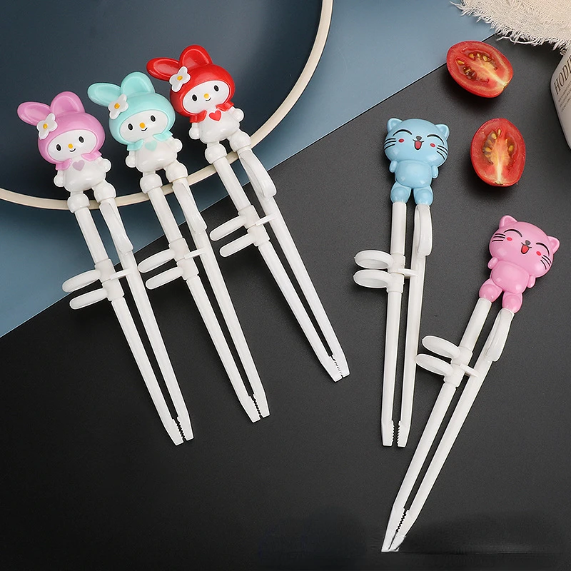 1-Pair-Cute-Chopstick-Learning-Training-Chopsticks-Multi-Color-Cat ...