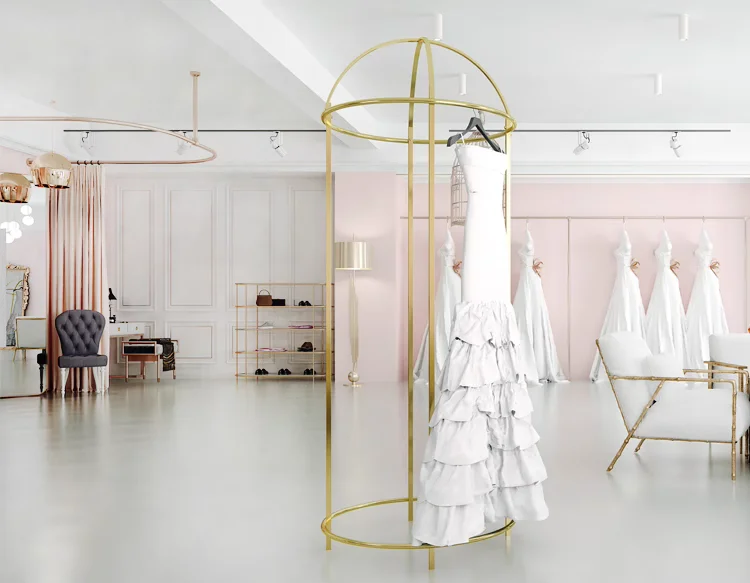 High-end-circular-wedding-dress-rack-floor-mounted-clothes-rack-wedding ...