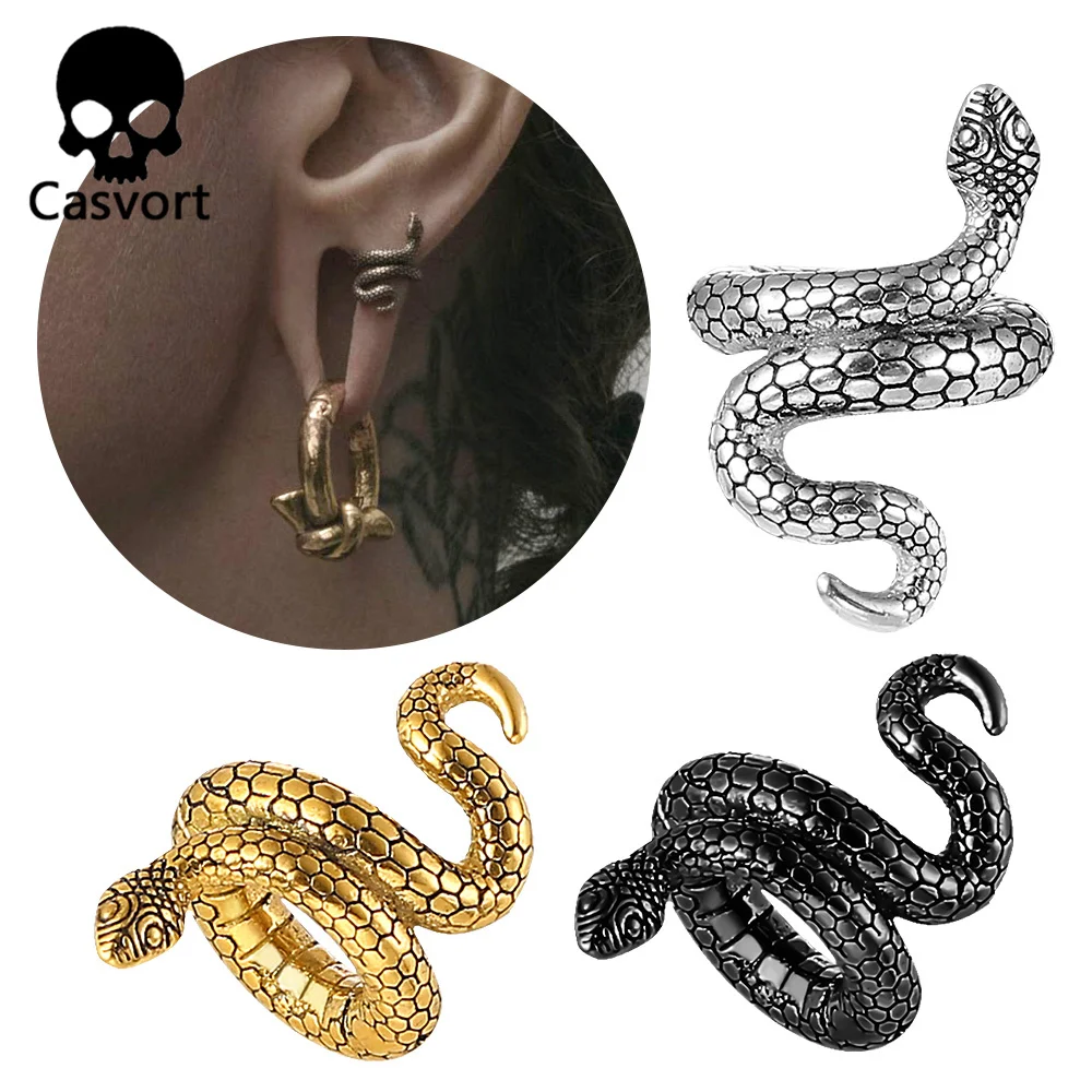 Casvort-2-PCS-New-Arrival-316-Stainless-Steel-Hot-Snake-Ear-Lobe-Cuff ...