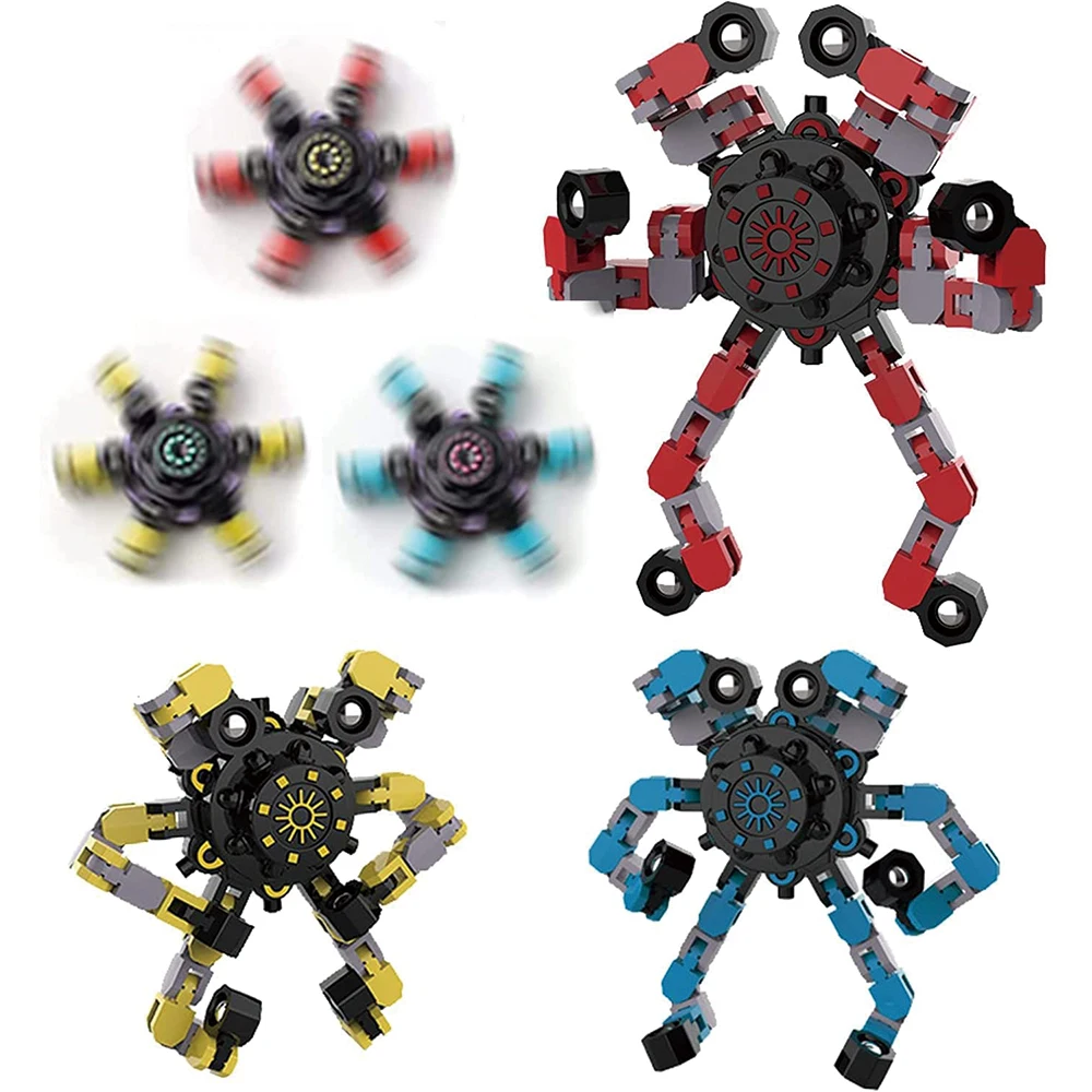 Ecompression Fingertip Spinner Spining Top Toys Deformable Robot ...