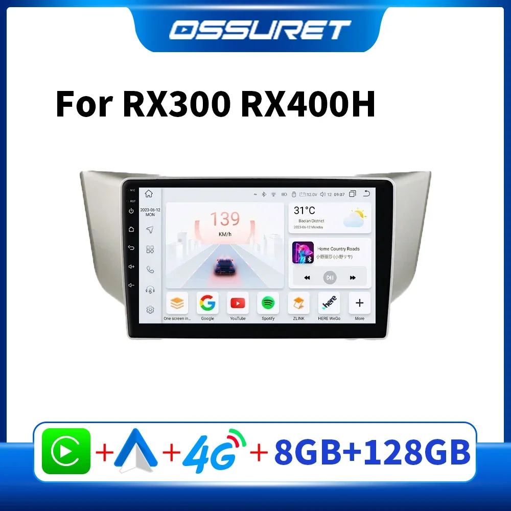 OSSURET-Android-Car-Radio-Player-for-Lexus-RX300-RX400H-Toyota-Harrier ...