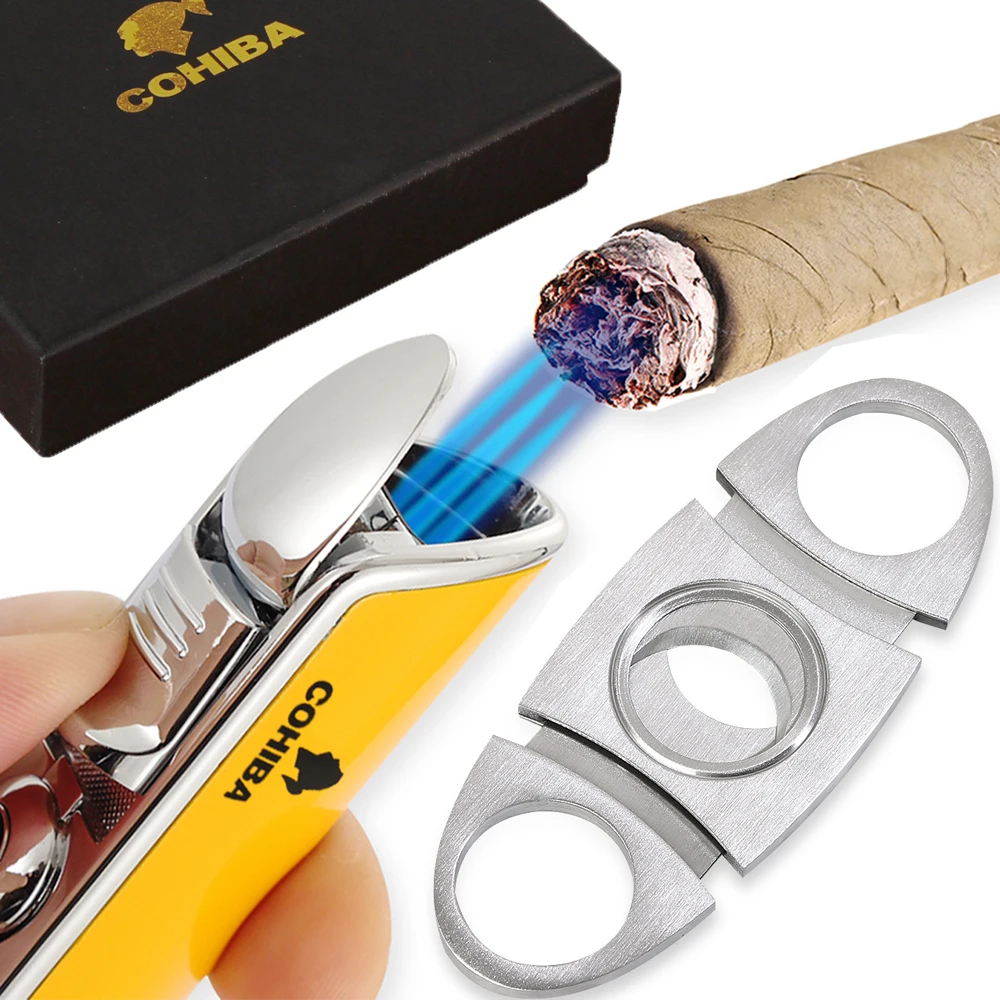 Cohiba Jet Flame Cigar Lighter Punch | Cigar Lighter Cutter Set - Cigar ...