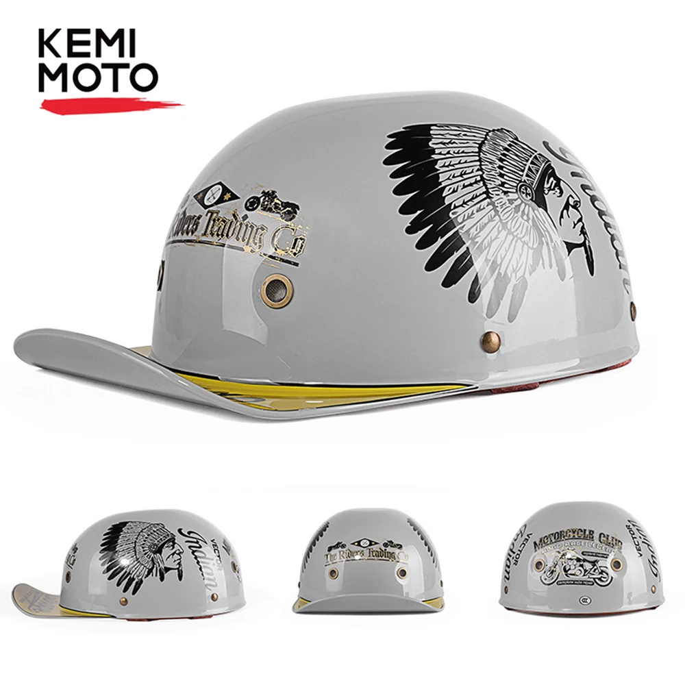 Motorcycle Helmets Leather Cycling Bike Scooter Half Protective Helmet ...