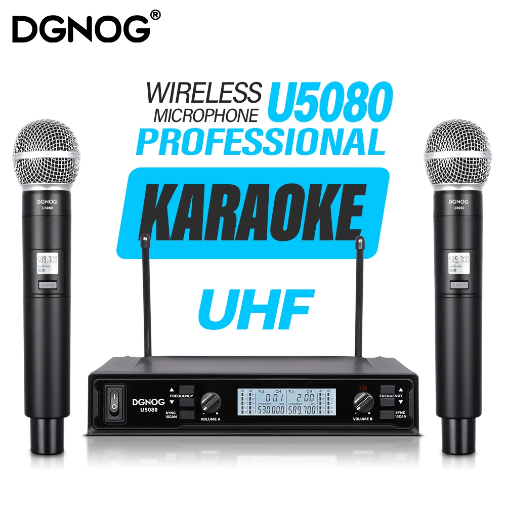 2 Channel Uhf Handheld Wireless Microphone System - Professional Dual ...