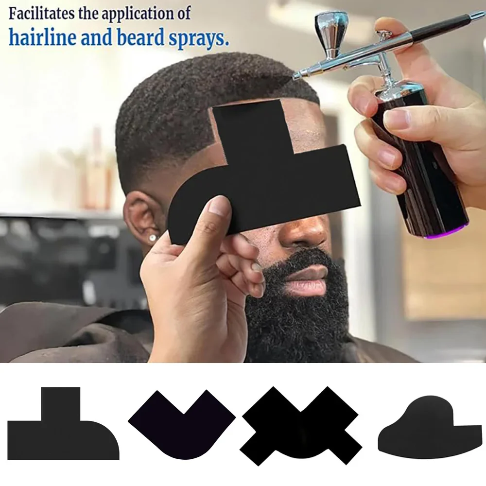 4Pcs Set Hairline Enhancement Card Beard Shaping Tool Kit Lineup Guide ...