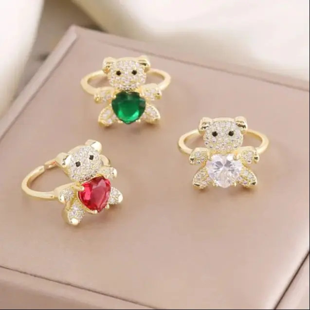 New-Love-Bear-Ring-INS-Light-Luxury-Ring-Charm-Jewelry-Ring-Cute-Girl ...