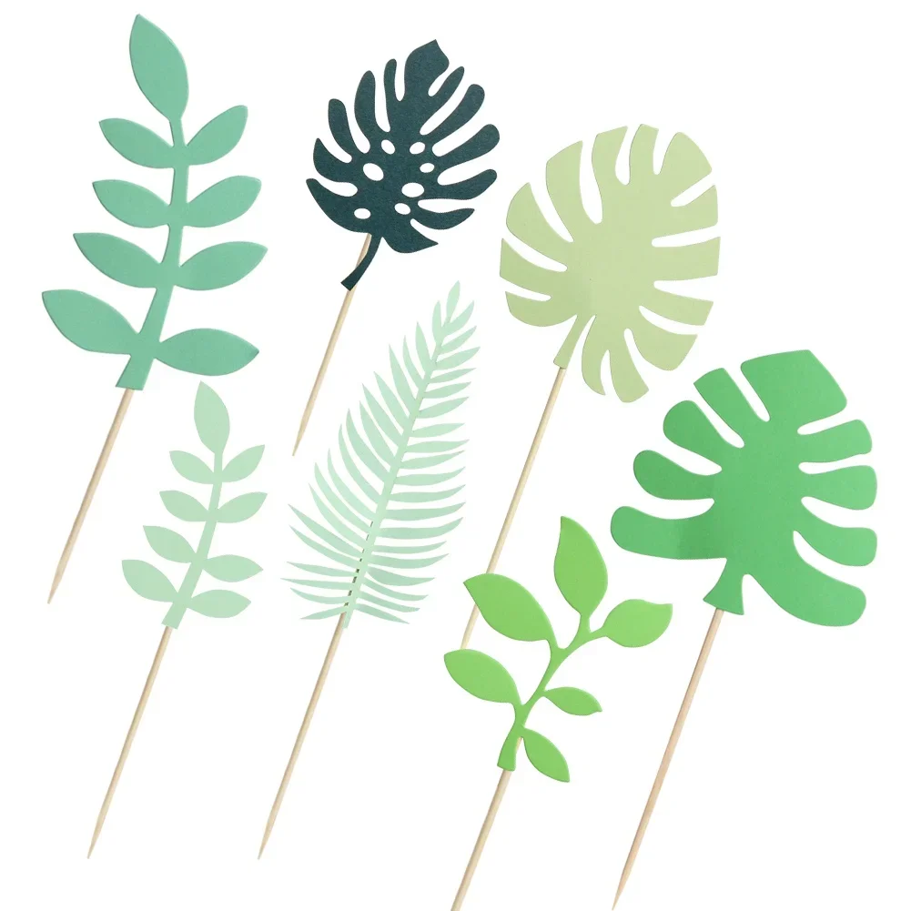 7pcs-Tropical-Palm-Leaves-Cake-Topper-Picks-for-Jungle-Theme-for ...