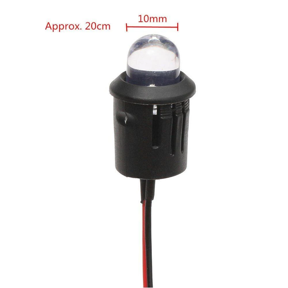 10-Pcs-12V-10mm-Pre-Wired-Constant-LED-Ultra-Clear-Bulb-Cable-Prewired ...