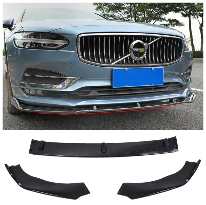 For-Volvo-S90-2017-2022-High-Quality-ABS-Black-ABS-Carbon-Fiber-Bumper ...