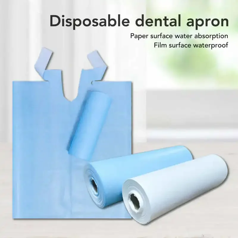 80-Sheet-Disposable-Dental-Bib-Blue-Beauty-Salon-Restaurant-Wateproof ...