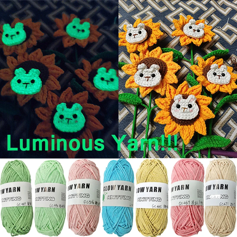 7Colors-Creative-DIY-Fluorescent-Woven-Wool-90-Cotton-Glow-In-The-Dark ...