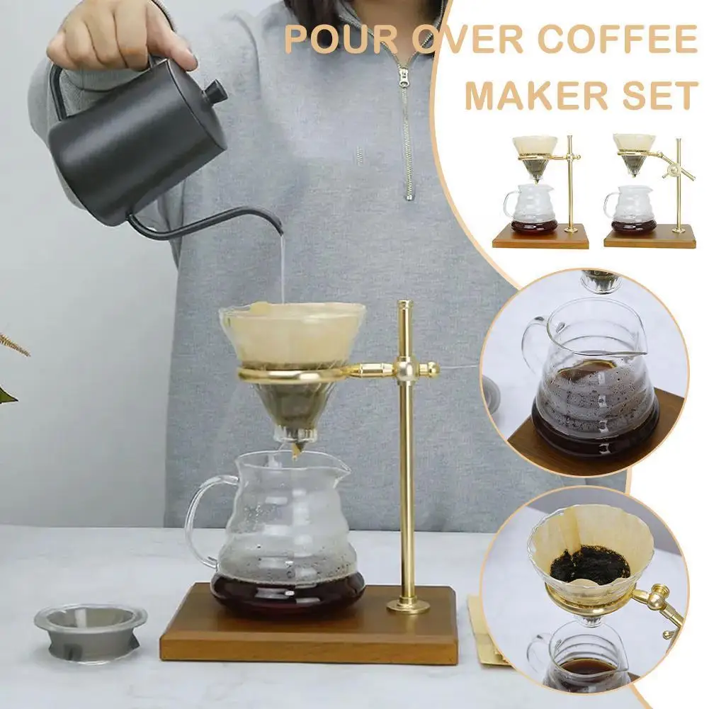 Heavy-Duty-Pour-Over-Coffee-Dripper-Stand-Brewing-Coffee-Station-Wood ...