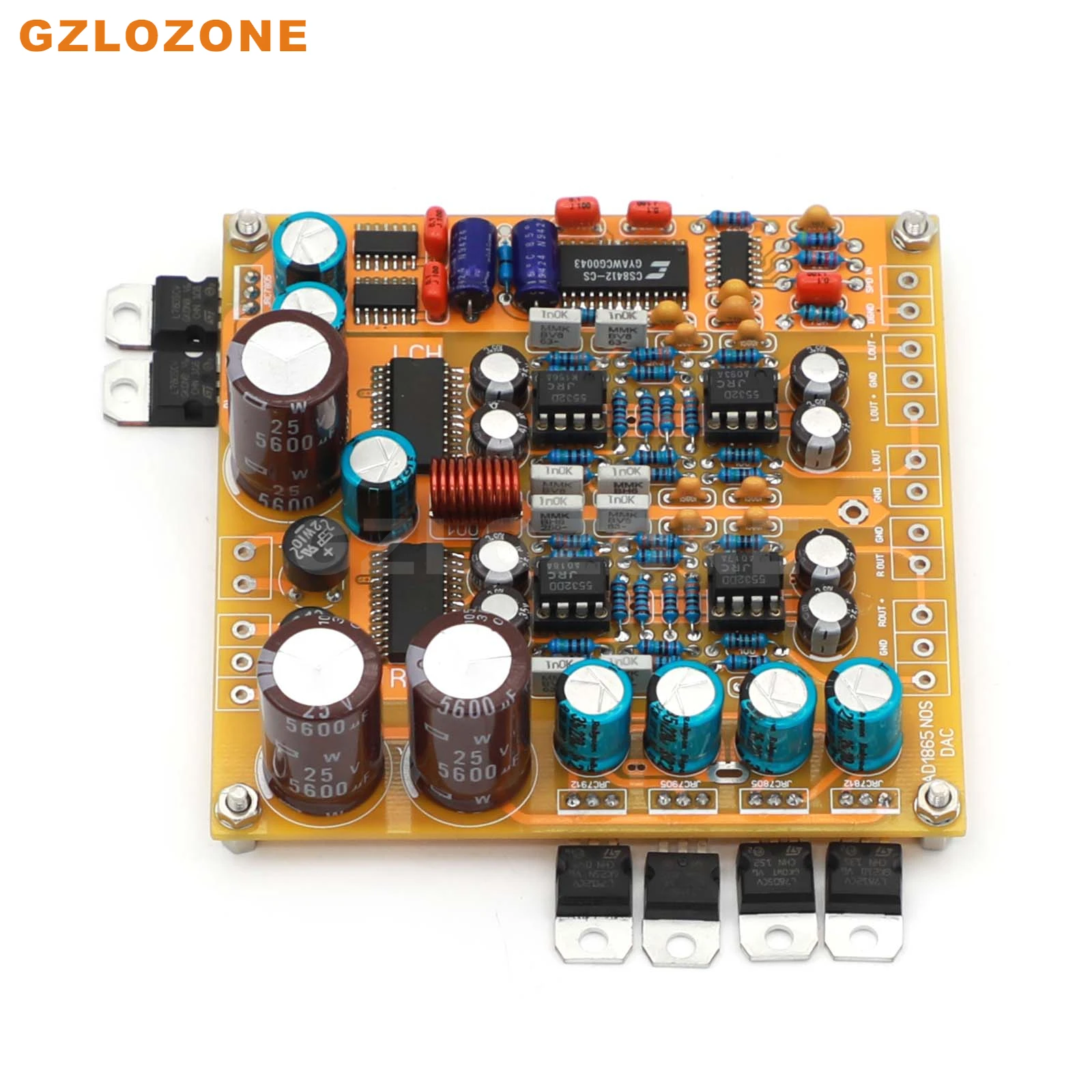 Assembled HIFI Stereo Dual AD1865R NOS DAC Audio Decoder finished board ...