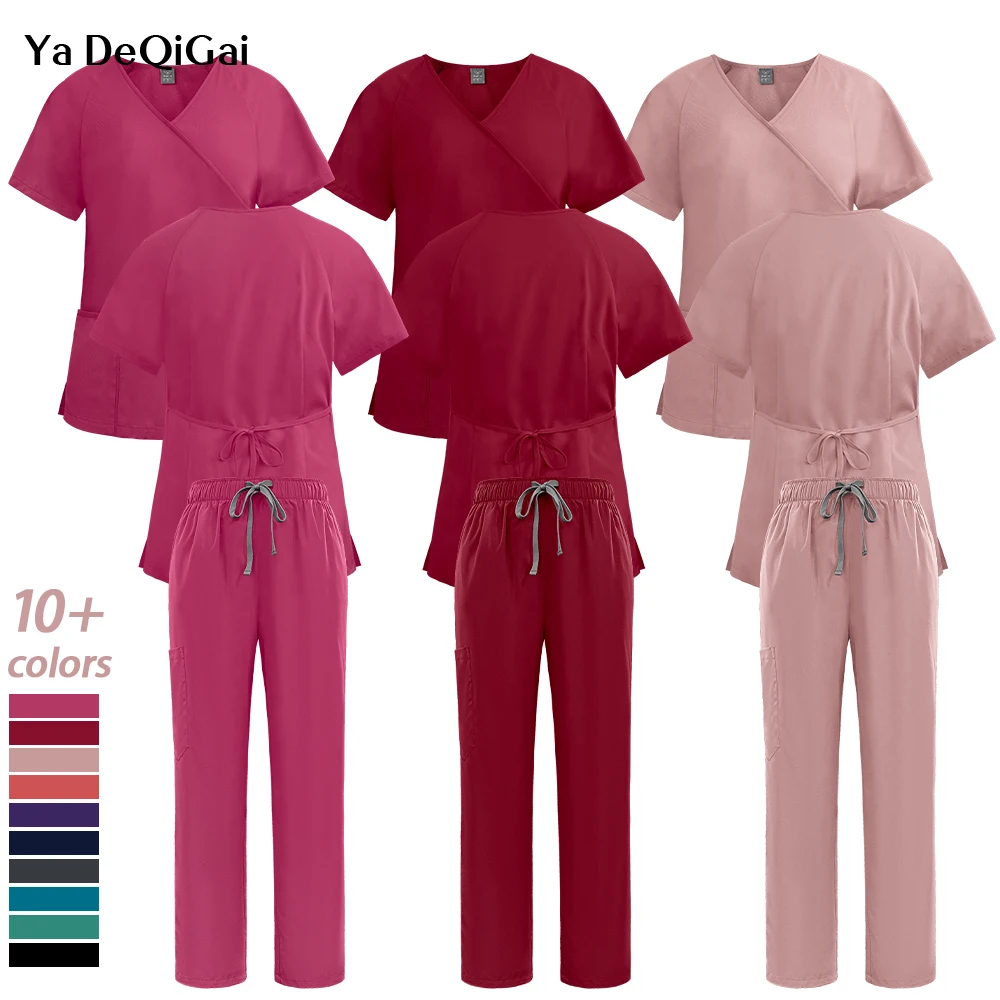 Fashion Medical Uniforms Woman Surgical Scrub Set Doctor Nurse Nursing ...