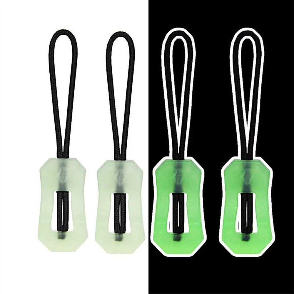 2-6Pcs-Luminous-Zipper-Rope-Handle-Zipper-Rope-PVC-Slider-Head-Self ...