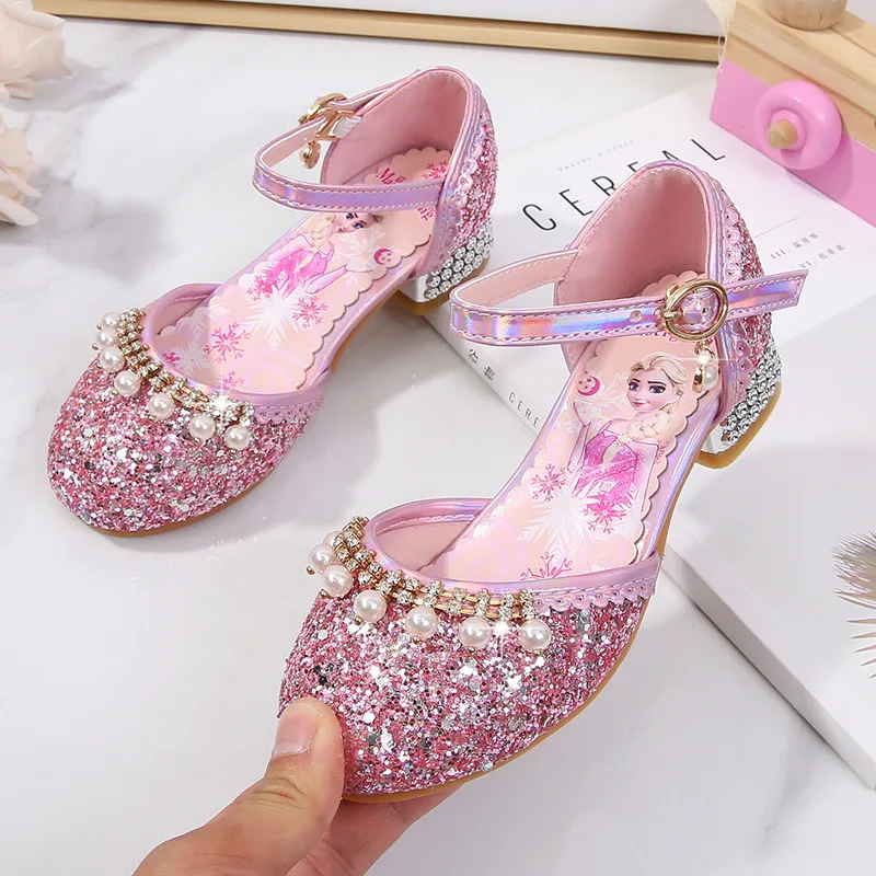Disney cartoon girl princess shoes spring new children's frzozen ...