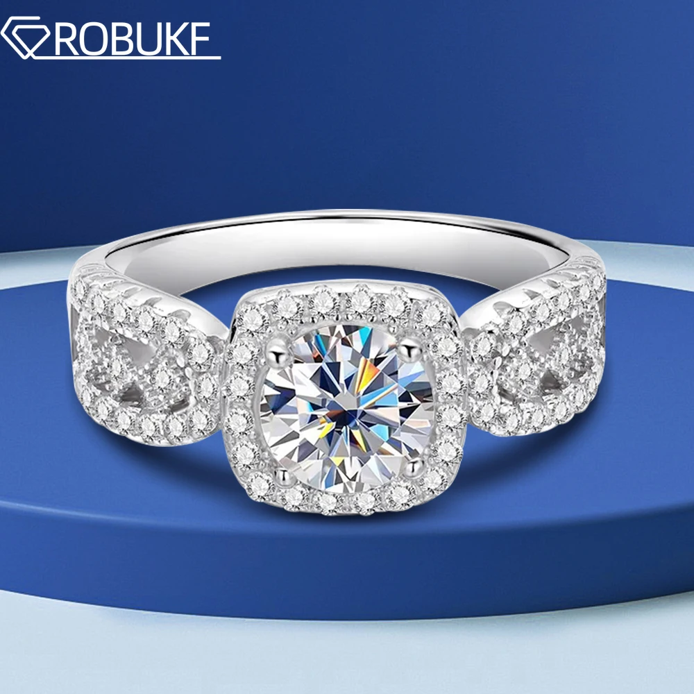 1ct-Moissanite-Ring-for-Women-GRA-Certified-D-Color-VVS1-Lab-Diamond ...