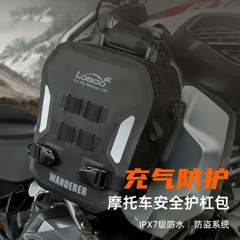 Motorcycle Airtight Bar Bag Waterproof Reflective Anti-drop Modified ...