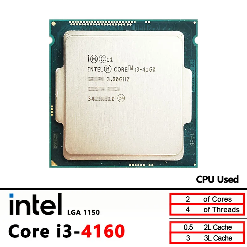 Intel Core i3-4160 Procesador de CPU i3 4160 3,6 GHz de doble núcleo y ...