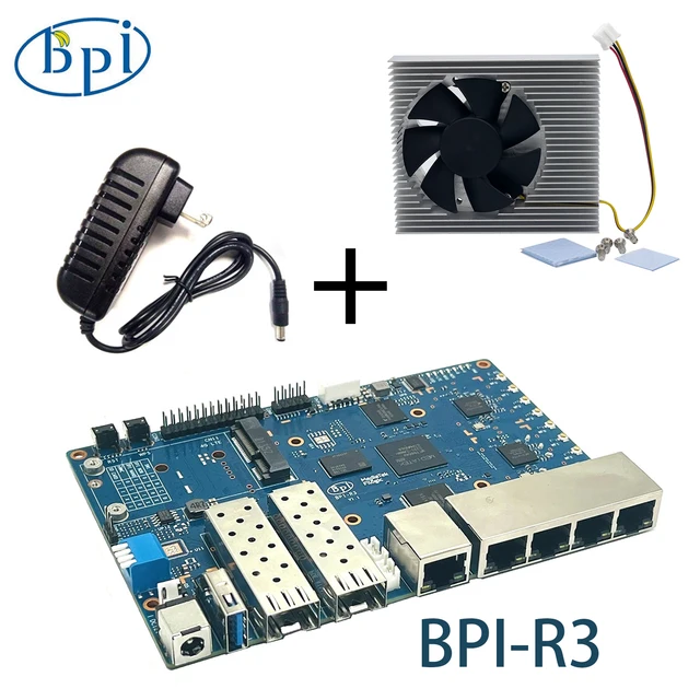 Banana Pi BPI-R3 With Iron Case Power MediaTek MT7986 Quad Core 2G DDR RAM 8G eMMC flash Support ...